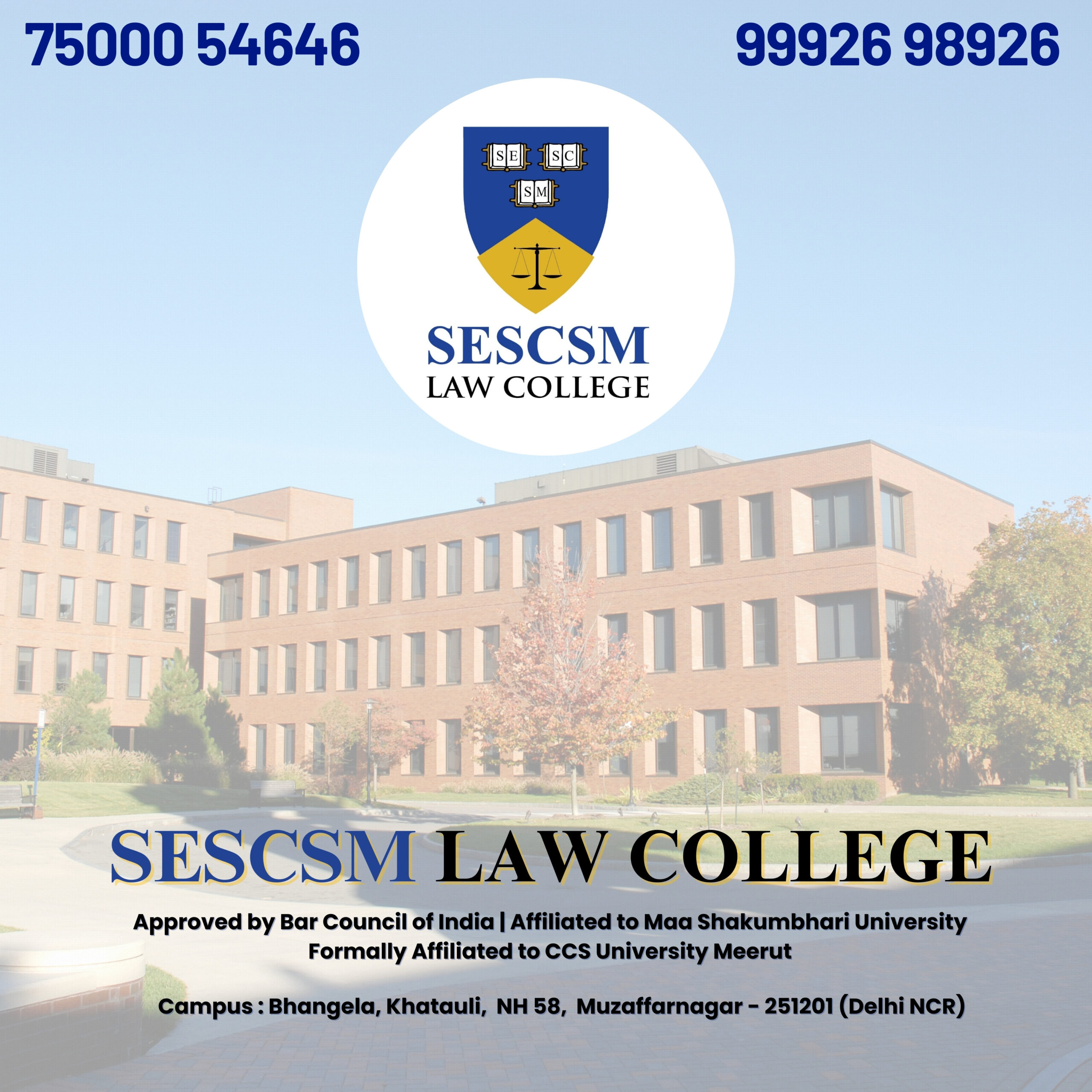 Best Law College in Khatauli, Muzaffarnagar - SESCSM Law College